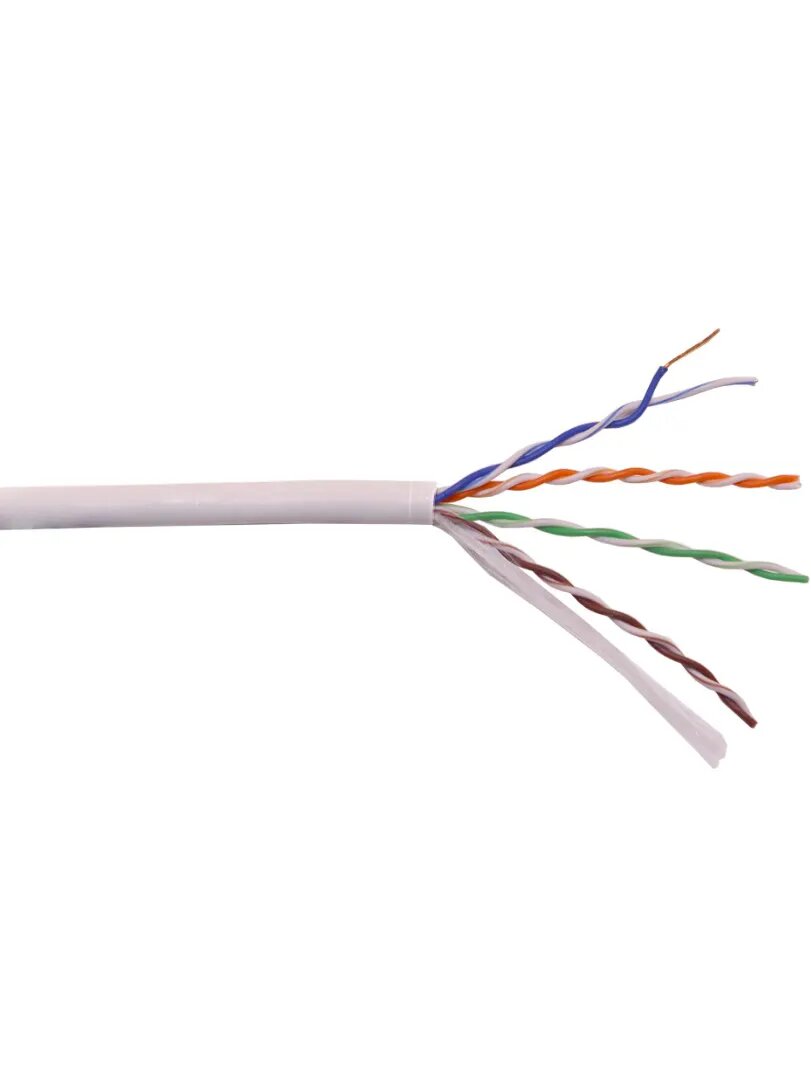Кабель витая пара U/UTP 5е кат. 4 пары Lanmaster LAN-5EUTP-HFLT-GY нг(А)-HFLTx, серый, 305м в кат.