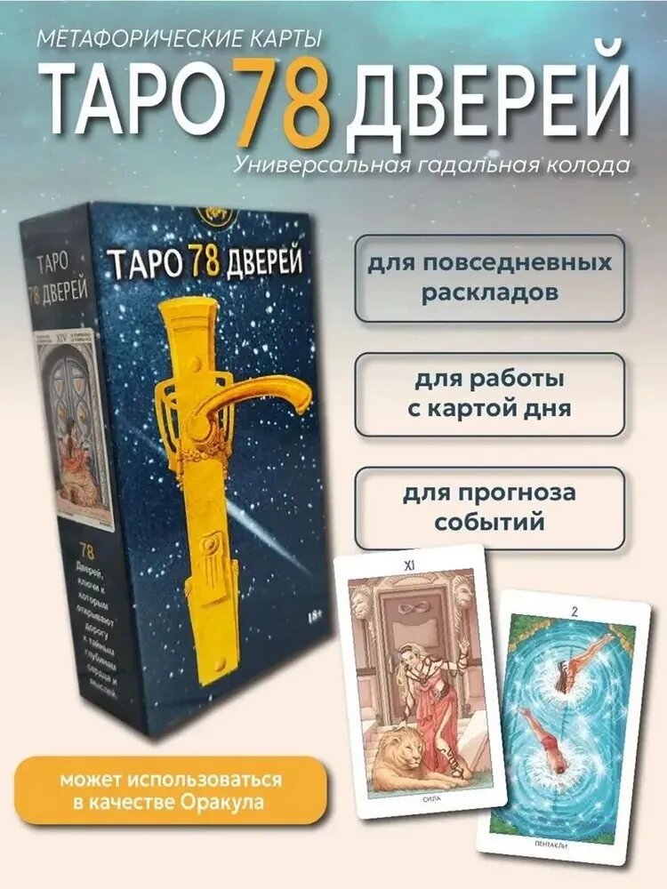 Tapo 78 Дверей Карты Таро Русская версия игры Blue edge бумажными