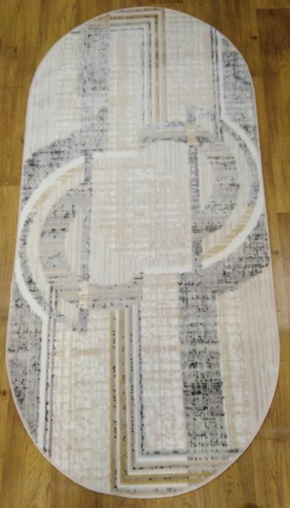 Ковер VEDA KZ F975D цвет Бежевый; Серый 1,5 м на 2,3 м