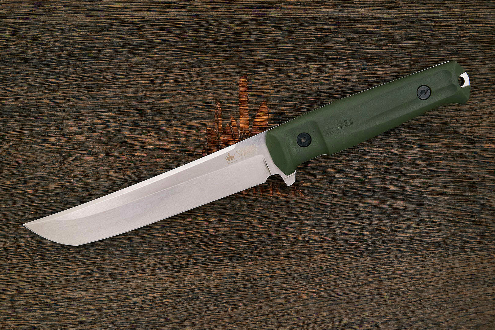 Нож тактический Kizlyar Supreme Senpai, клинок 171мм, сталь AUS-8, рукоять кратон оливковый
