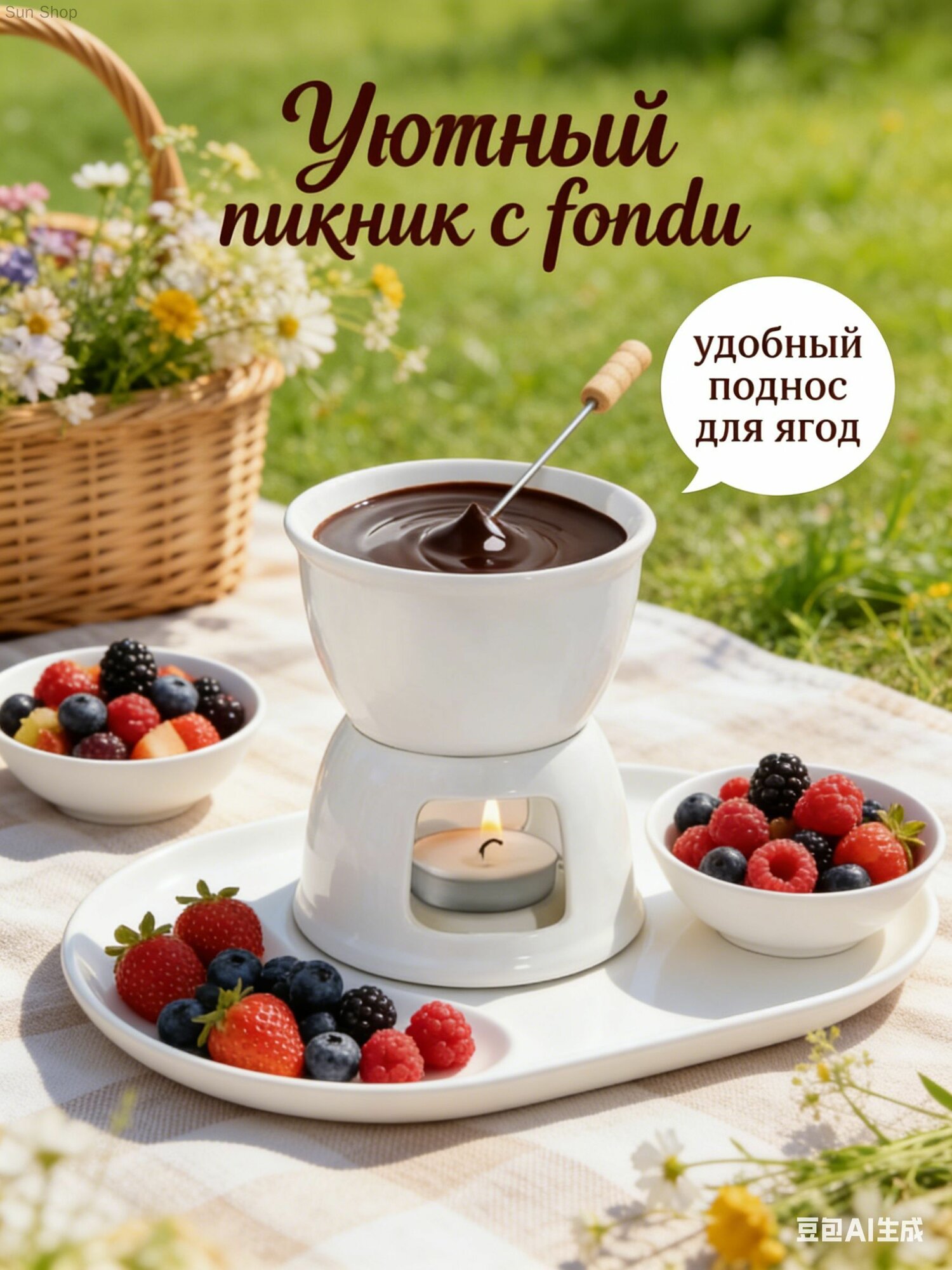 Набор для приготовления фондю, фондюшница