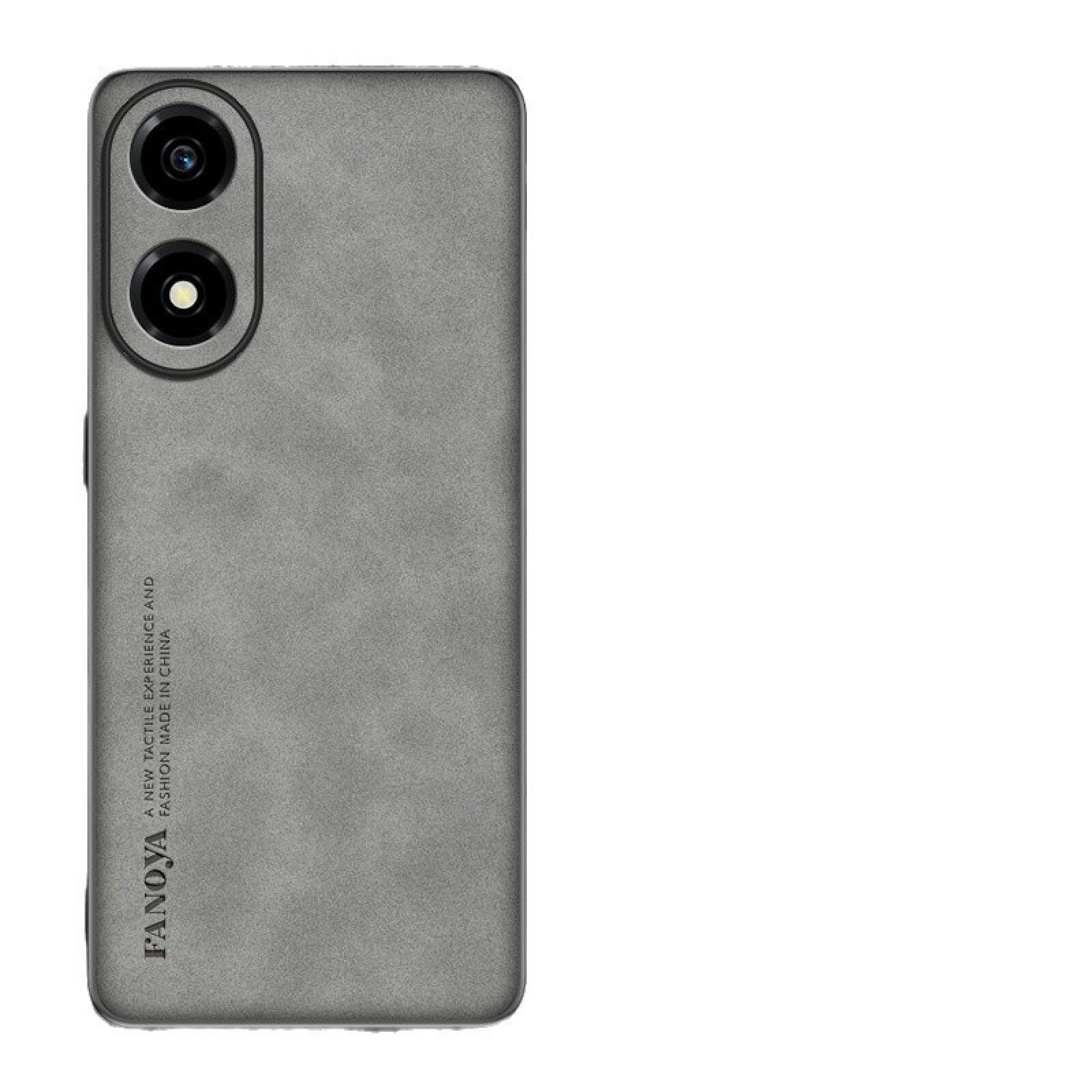 Чехол-бампер-панель-накладка MyPads Sotto Fanoya для iPhone 16 Plus из силикона и эко-кожи серый