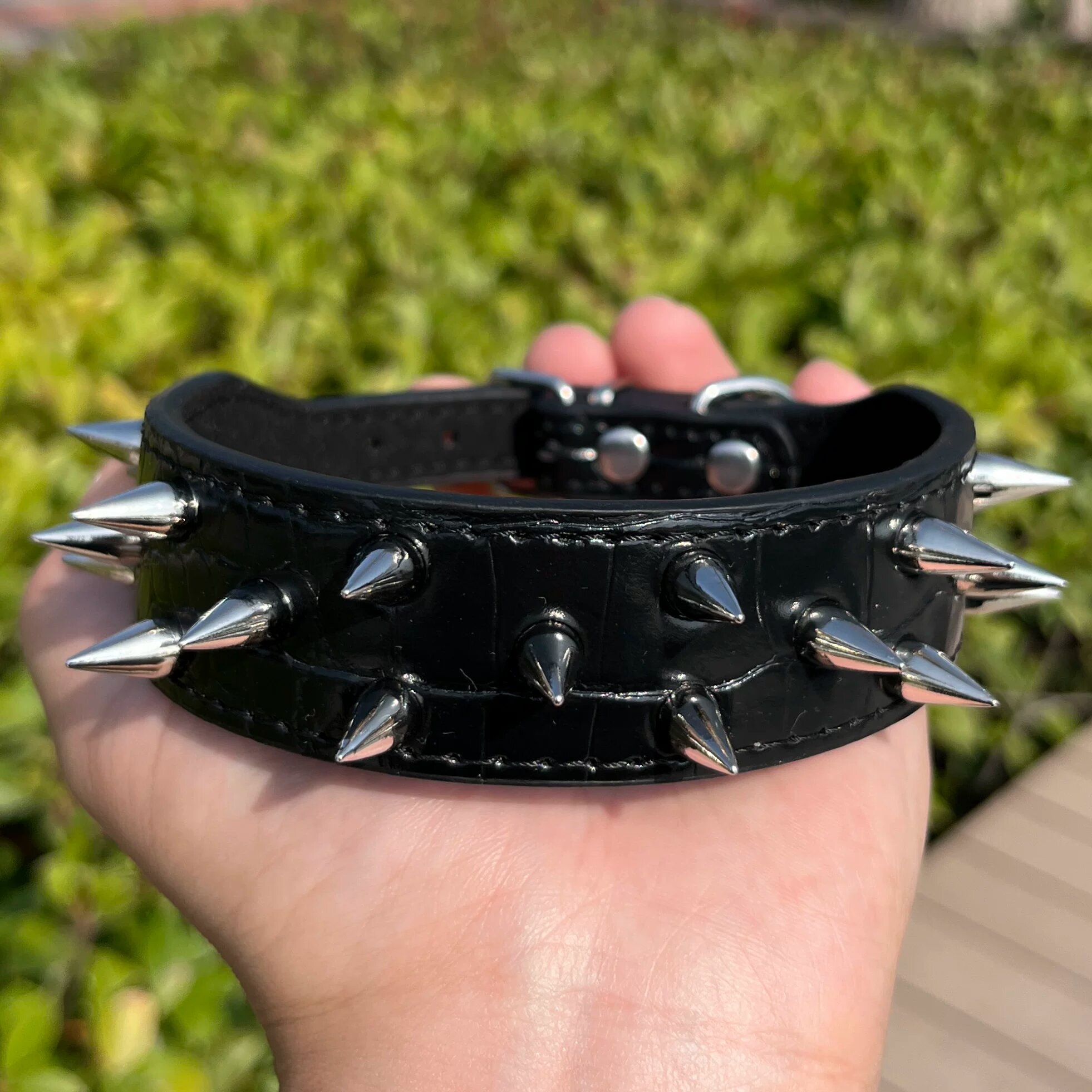 Ошейник для маленьких собак и кошек с защитой от укусов, с металлическими шипами и заклепками. Черный стандартный