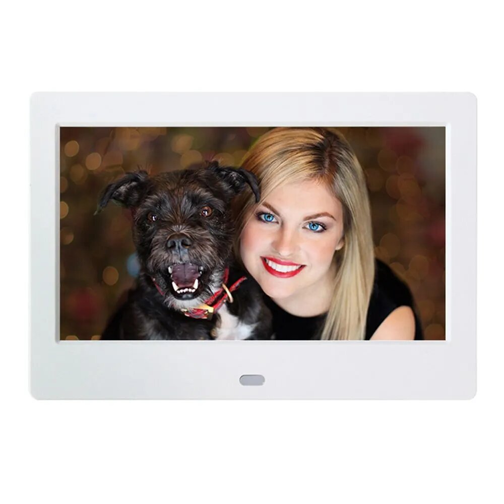 Milochic MP3-плеер 16 ГБ белый, цифровая фоторамка 7-дюймовый LED-дисплей