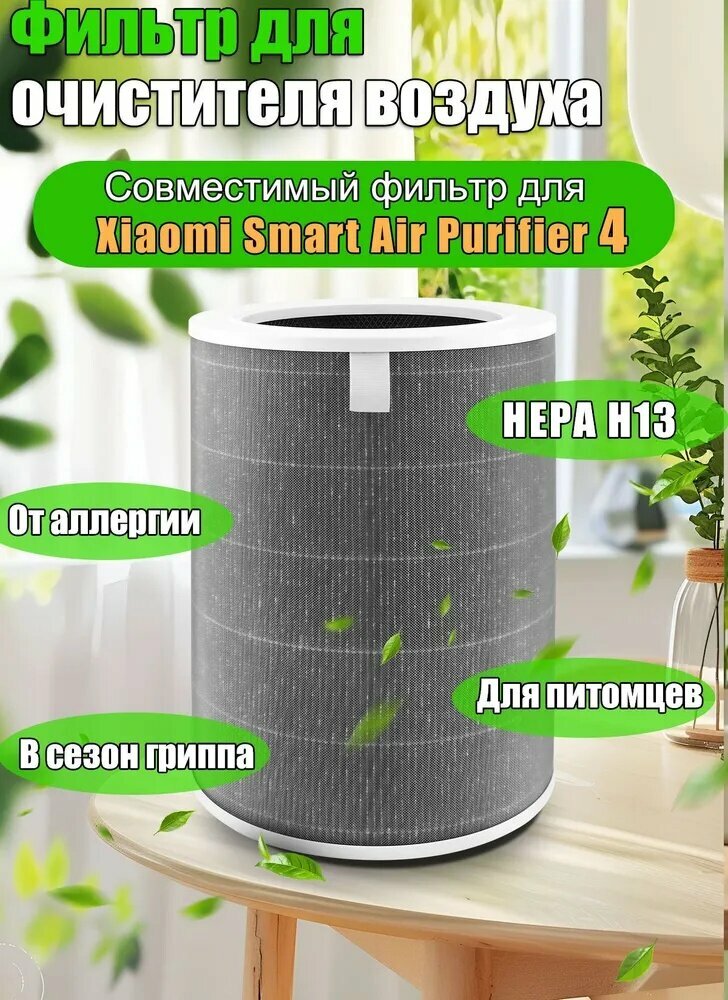Фильтр для очистителя воздуха , совместим с Xiaomi Smart Air Purifier 4/Очистка и защита