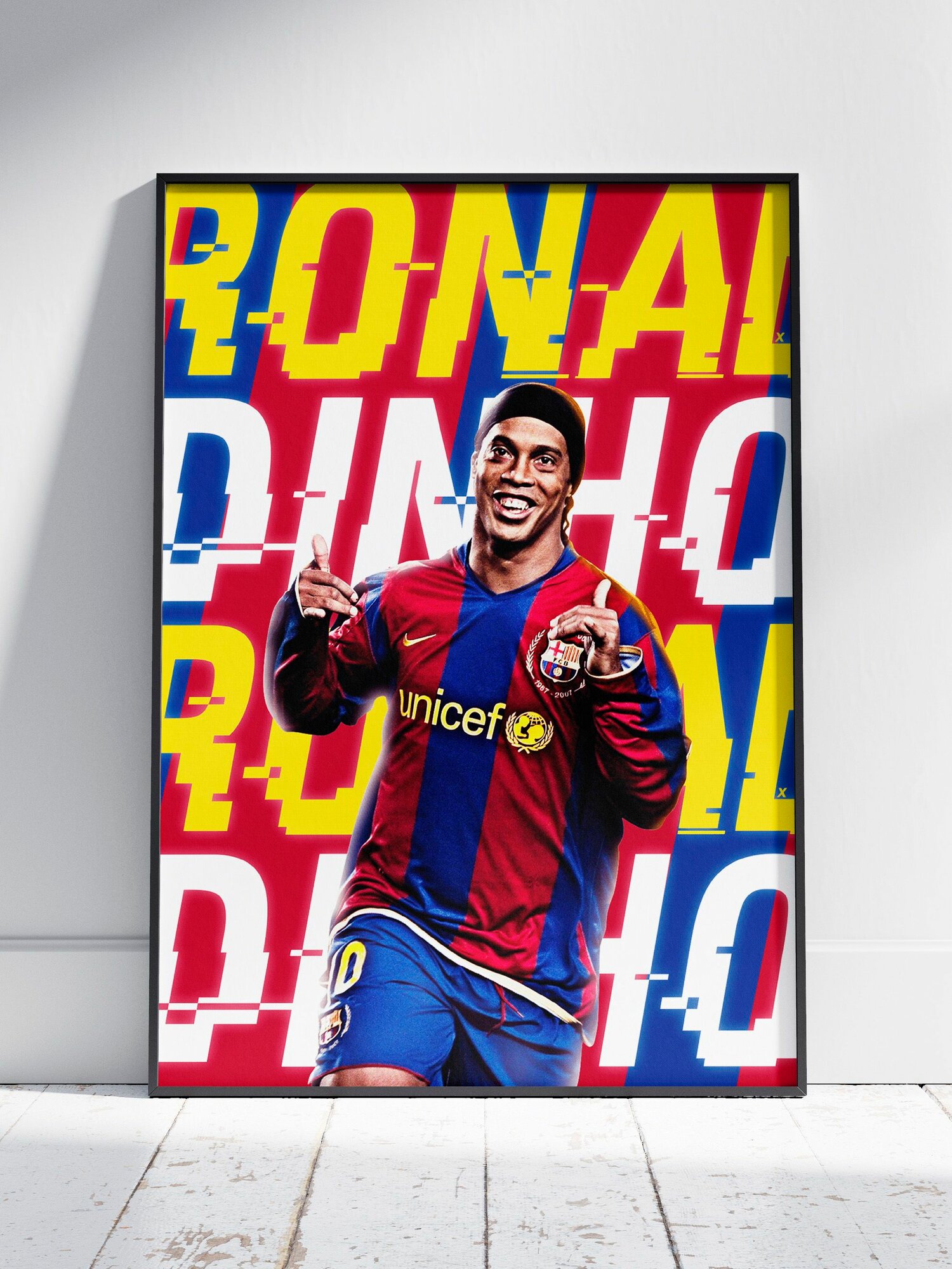 Плакат на стену для интерьера Барселона (Роналдиньо - Ronaldinho 1) - Постер по спорту и физической активности формата A4 (21x30 см)