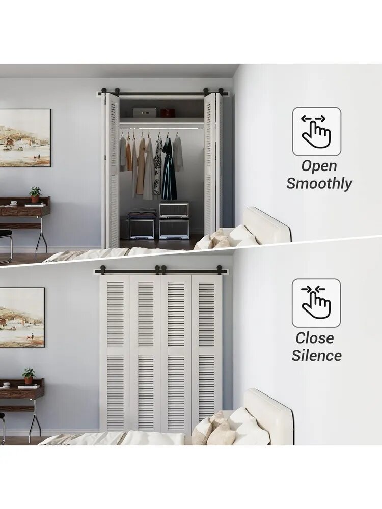 100cm Складная двухстворчатая дверь сарая с Т-образным роликом (за исключением двери)