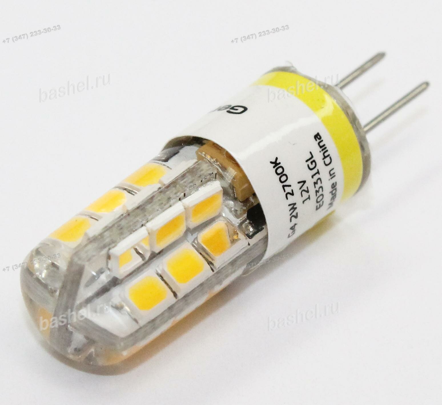 G4/JC, 2W, 150Lm, 2700k, 12V GL-G4-2W-12V-2835-24SMD-Silicon-WW Warm, Лампа светодиодная, Geniled