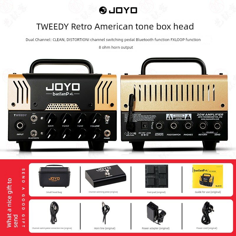 JOYO TWEEDY Мини-ламповый усилитель Bluetooth портативный динамик 20 Вт винтажный стиль для музыкальных эстетов