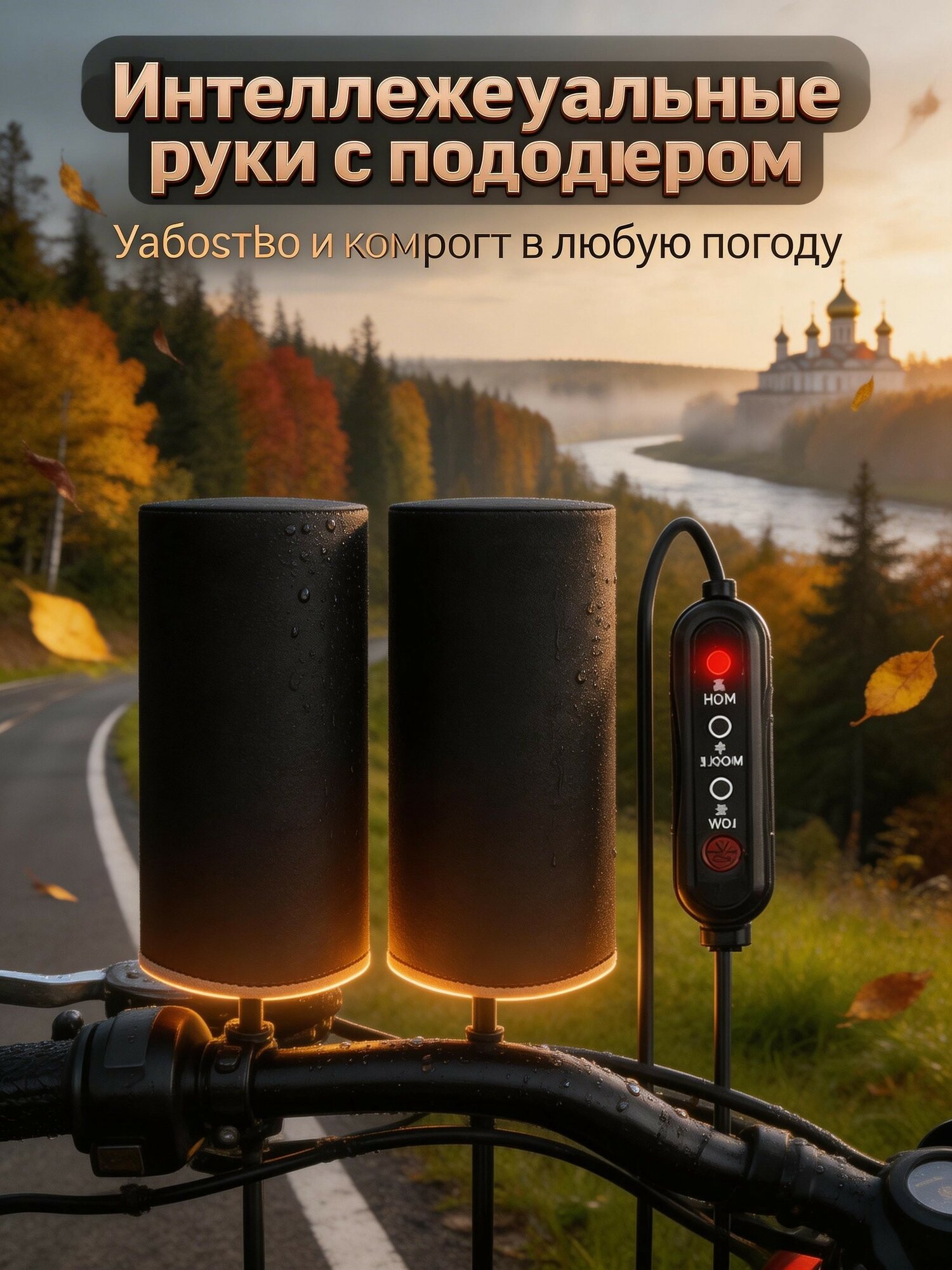 Интеллектуальный контроль температуры, ручки с подогревом для мотоциклов и велосипедов с USB подключением и быстрой системой нагрева