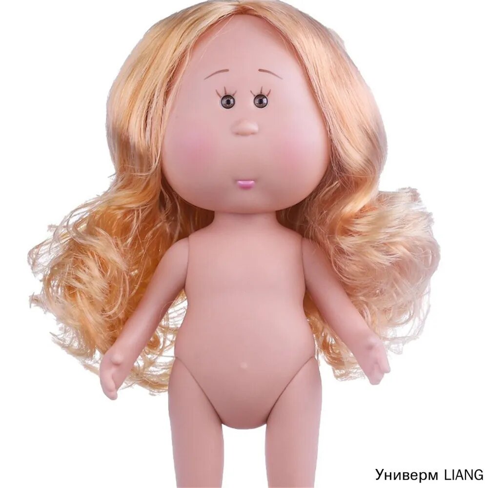 1 24-сантиметровая картофельная кукла mia doll nude baby set-Общая мускулатура, золотистые вьющиеся волосы посередине
