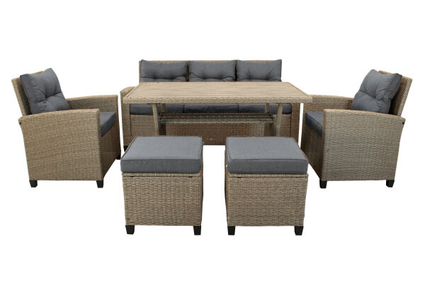 Набор мебели Морис арт. SFS020 серый, темно-серый 2 уп.(ротанг серый, подушки серые) "Garden story"