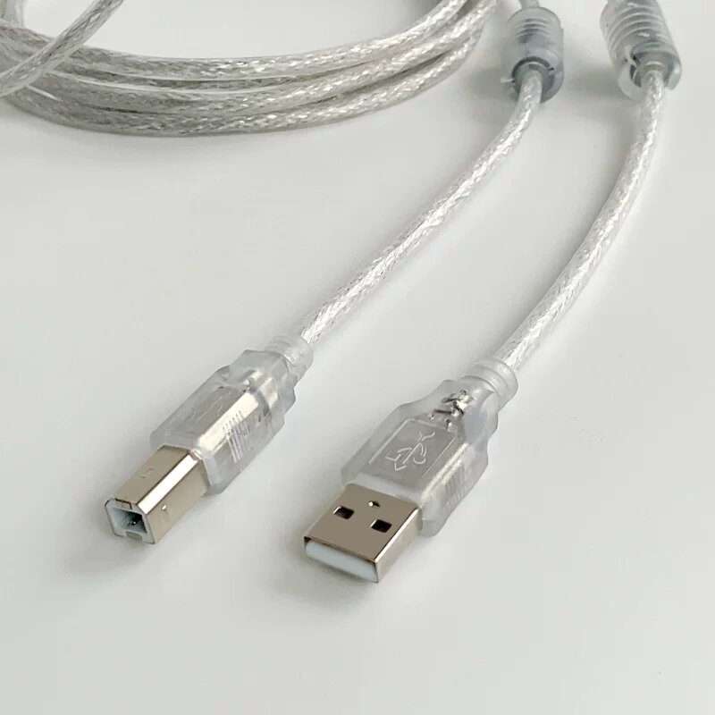 USB 2.0 Кабель для принтера Aiken 4nano, белый, длина 1.5 м, высокоскоростная передача данных совместимый