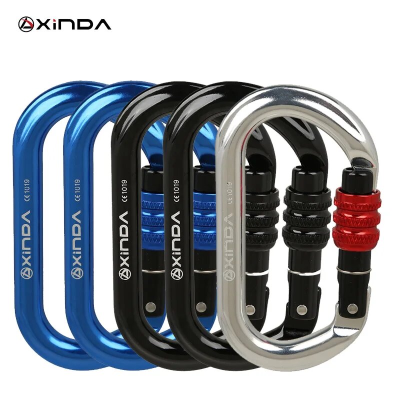 Автоматический карабин XINDA для скалолазания 5500 фунтов Темно-синий, Thread Lock-5pcs