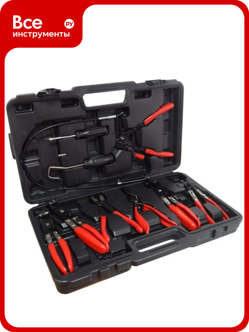 Набор щипцов для снятия и установки хомутов и шлангов Forsage 9пр, в кейсе F-909G3(17779)