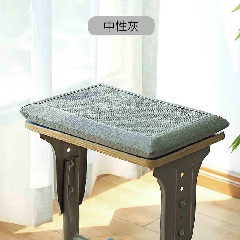 Подушка для студентов из пены memory foam, цвет нейтральный серый, 38x35 см, нескользящее дно без застежки, для