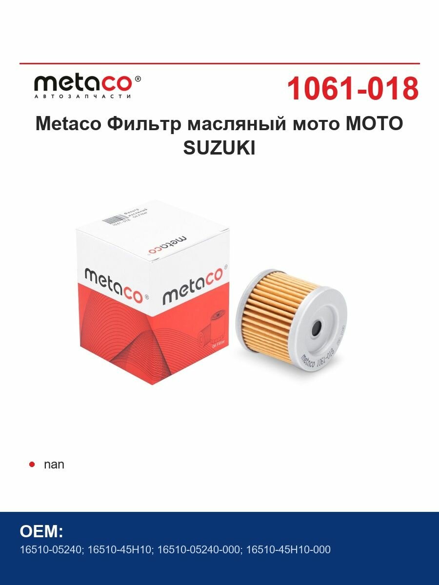 Metaco Фильтр масляный мото MOTO SUZUKI