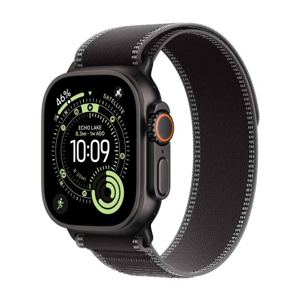 Смарт часы Apple Watch Ultra 3 Black Titanium Case with Black/Charcoal Trail Loop Размер S/M