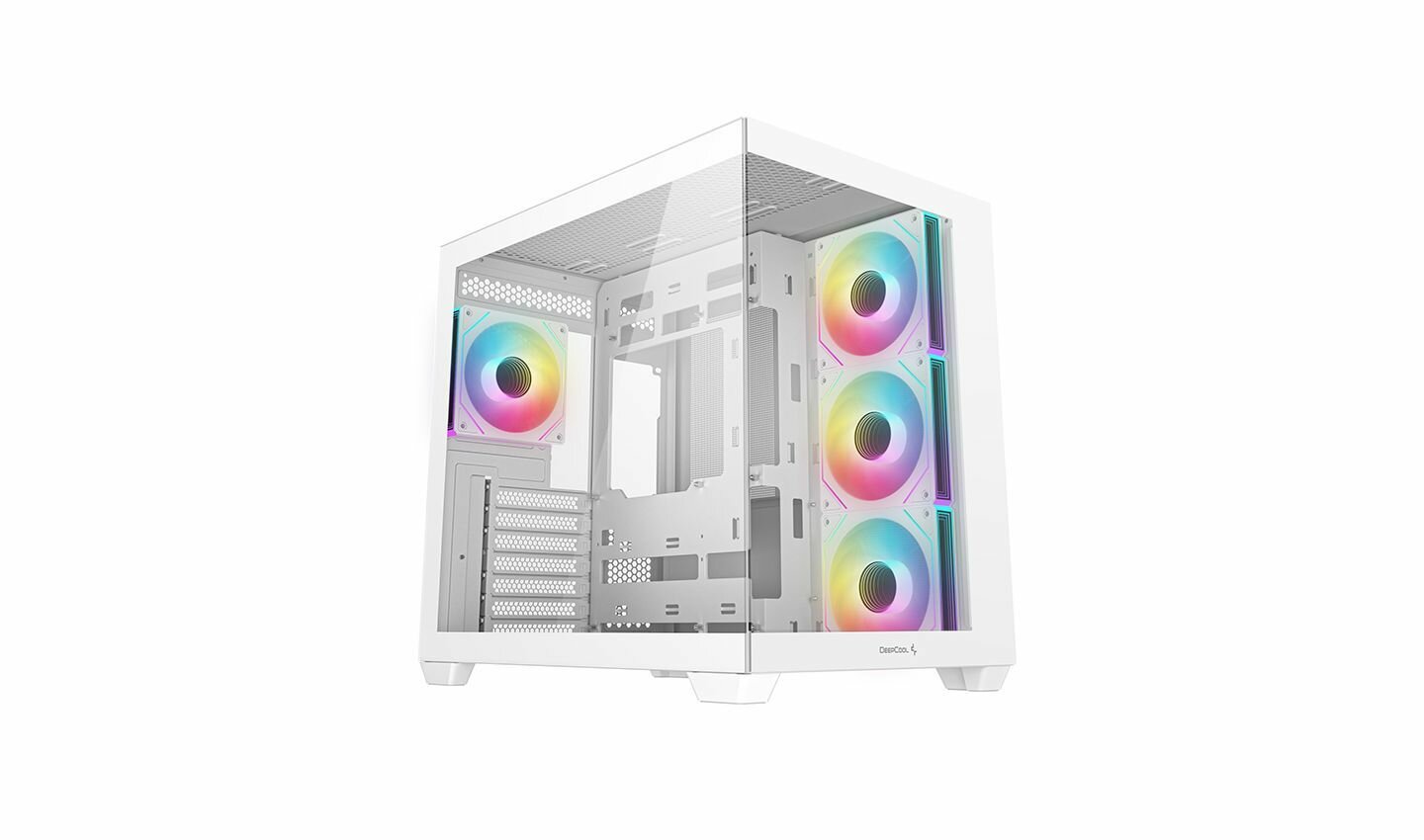 Корпус для ПК Deepcool MidiTower ATX, Mini-ITX, Micro-ATX без БП белый CG530 4F WH