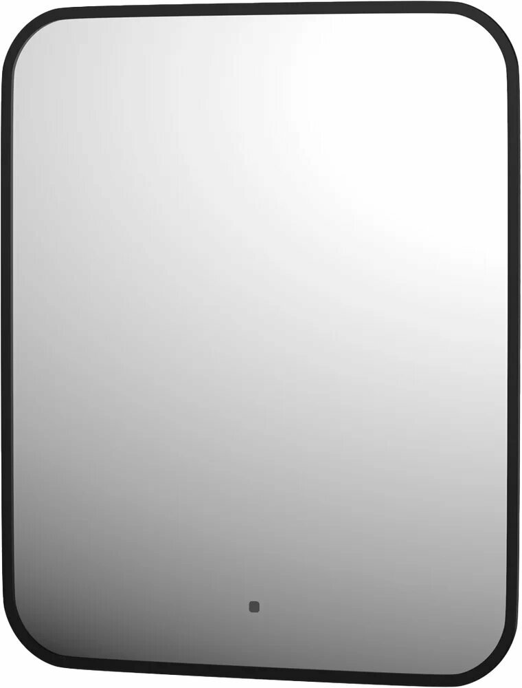 Зеркало Defesto Aura DF 2963R 50x60 со светодиодной подсветкой, 50 см, черное, пластиковое, зеркало настенное в ванную, в современном стиле