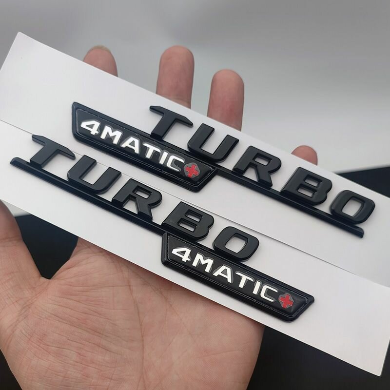 Набор из 2 шт. - Эмблемы Turbo 4MATIC для Mercedes-Benz, Премиум OEM Стиль, Обновление Авто