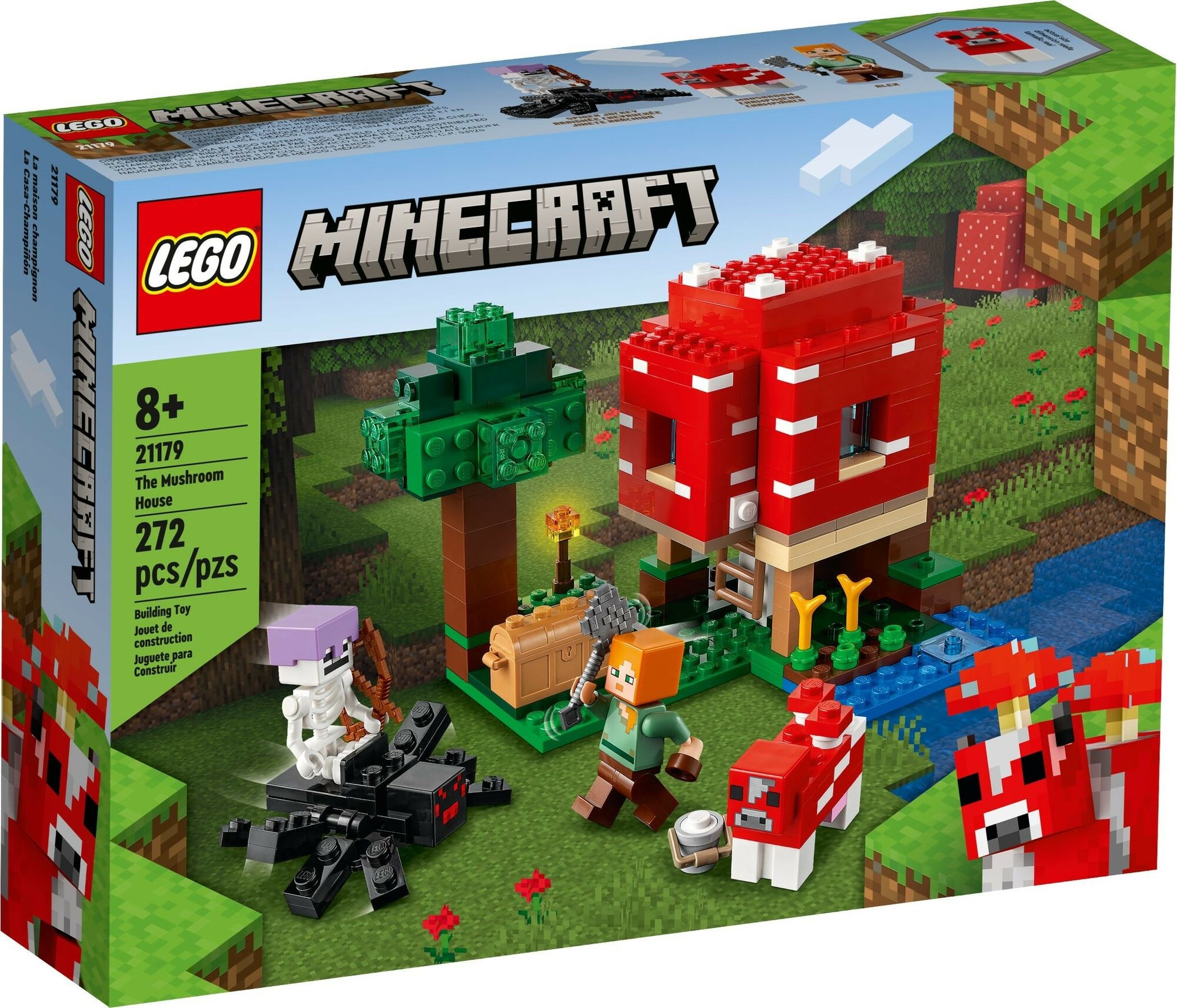 Конструктор LEGO Minecraft 21179 Грибной дом, 272 детали, от 8 лет
