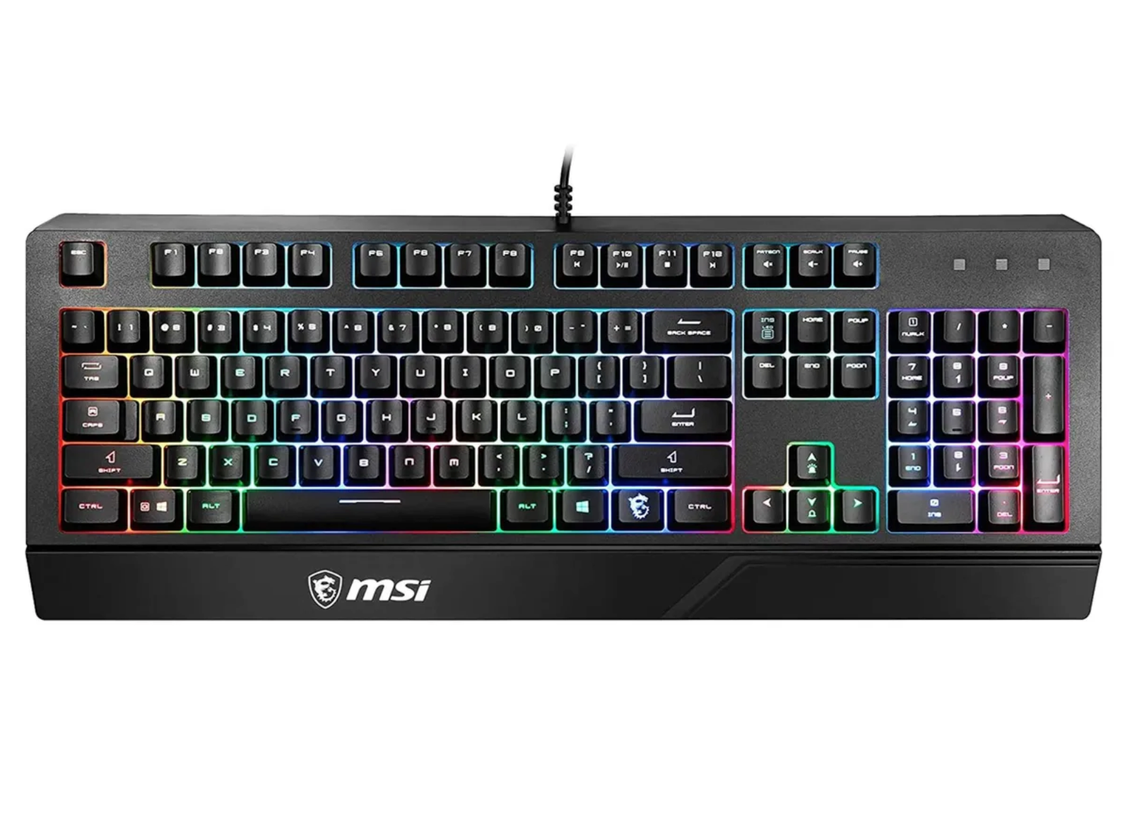 Клавиатура MSI Vigor GK20 RU, проводная, USB, мембранная, черный