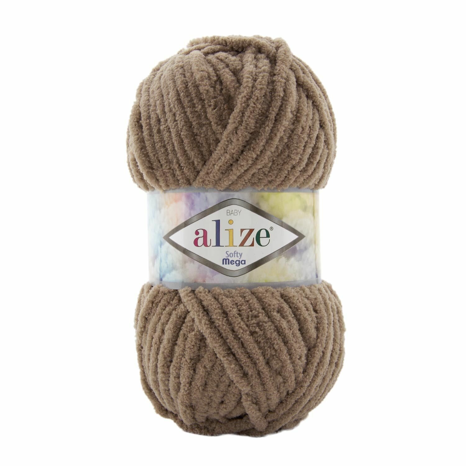 Пряжа для вязания Softy Mega Alize 2 мотка (70 м, 100 гр), цвет 329 светлое какао