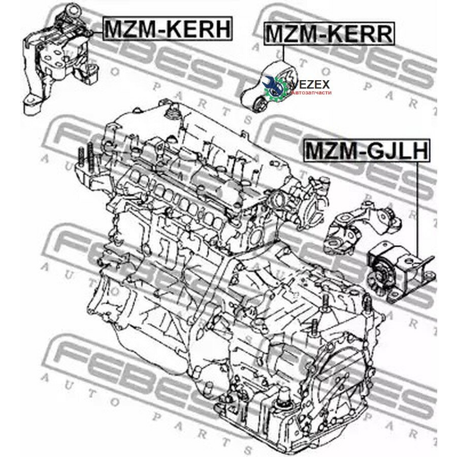FEBEST MZM-KERR Подушка двигателя задняя MAZDA CX-5 KE 2011- MZM-KERR