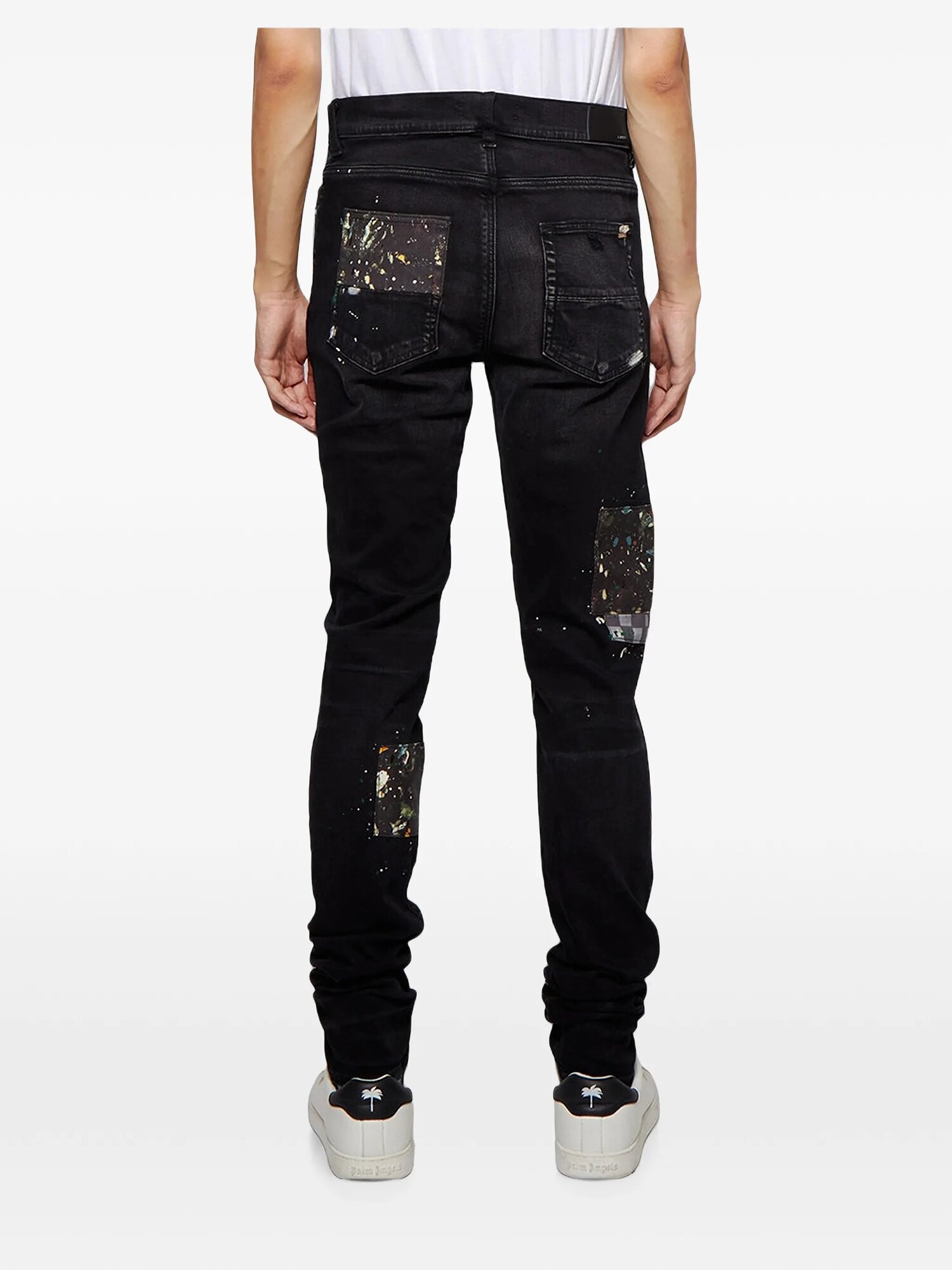Джинсы AMIRI Paint-splatter patched jeans, размер 34, черный — фото 1