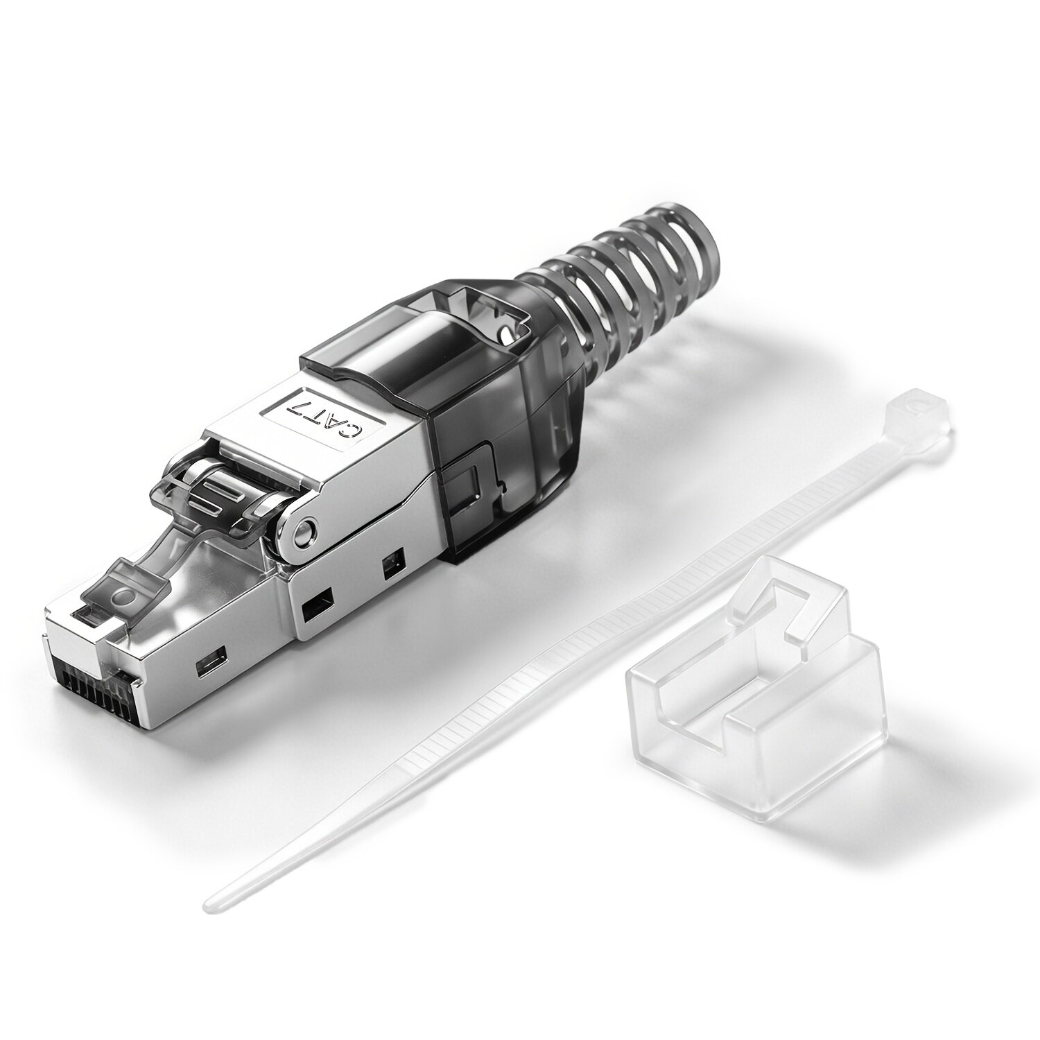 Коннектор RJ-45 CAT7 без инструмента, экранированный, 10 Гбит/с, многоразовый, для сетевых кабелей UTP/STP Cat7/Cat6A/Cat6/Cat5e, черный, 1 шт.