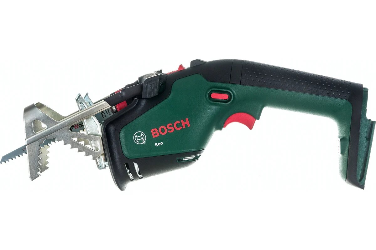 Пила сабельная Bosch KEO 0600861A01, аккумуляторная, без АКБ и ЗУ, 18 В, 2300 ход/мин, съёмная рукоятка, зеленый