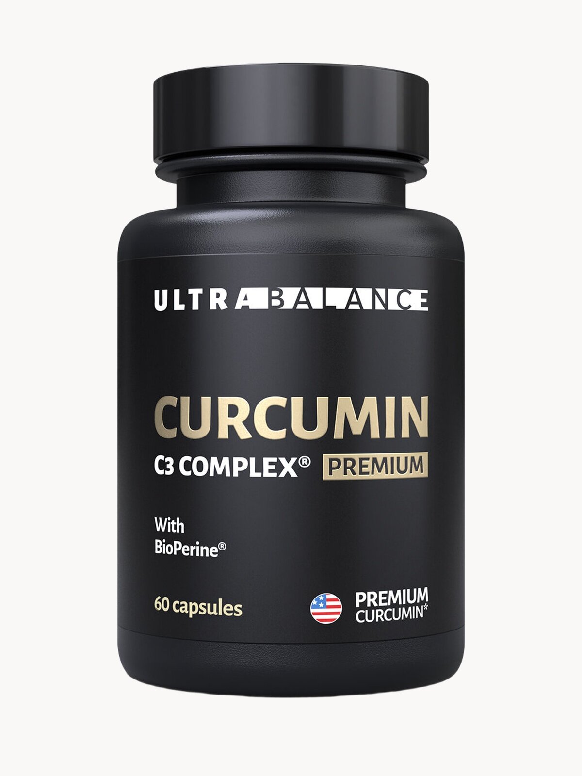Куркумин UltraBalance с пиперином премиум комплекс для иммунитета, защиты печени и суставов с биоперином C3, 60 капсул