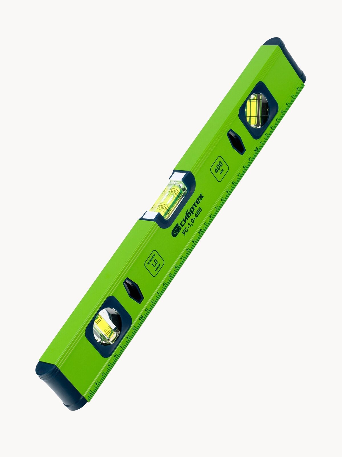 Уровень алюминиевый УС-1,0-400, фрезерованный, 3 глазка, 400 мм// Сибртех