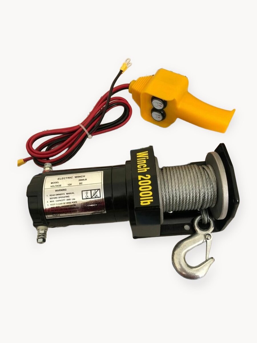 Лебедка электрическая авто 12V Electric Winch 2000 сталь