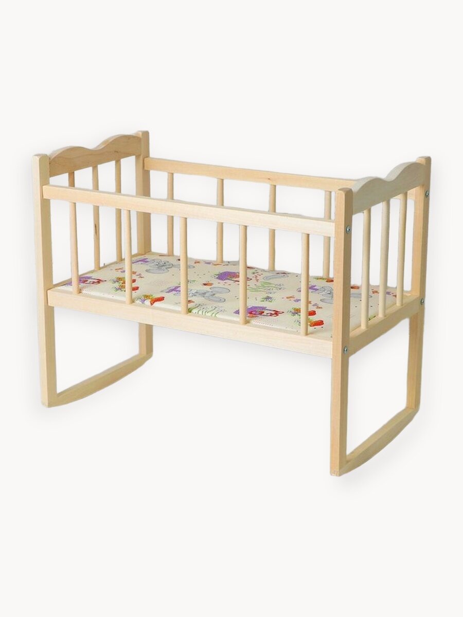 Кровать-качалка большая Марич, 50х30х45 см, дерево, для кукол до 40 см