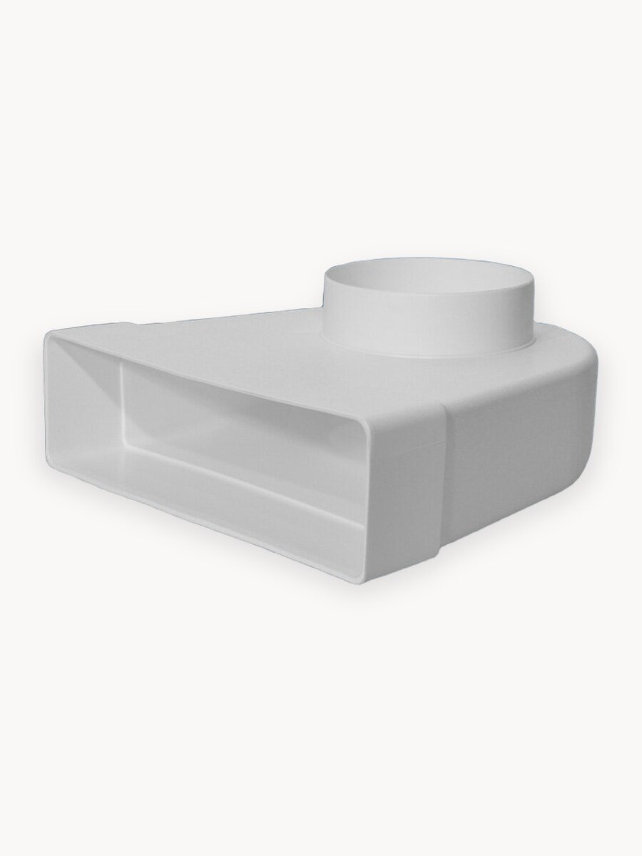 Колено соединительное круглое D 100 мм, 60х204 мм полистирол ударопрочный, белый