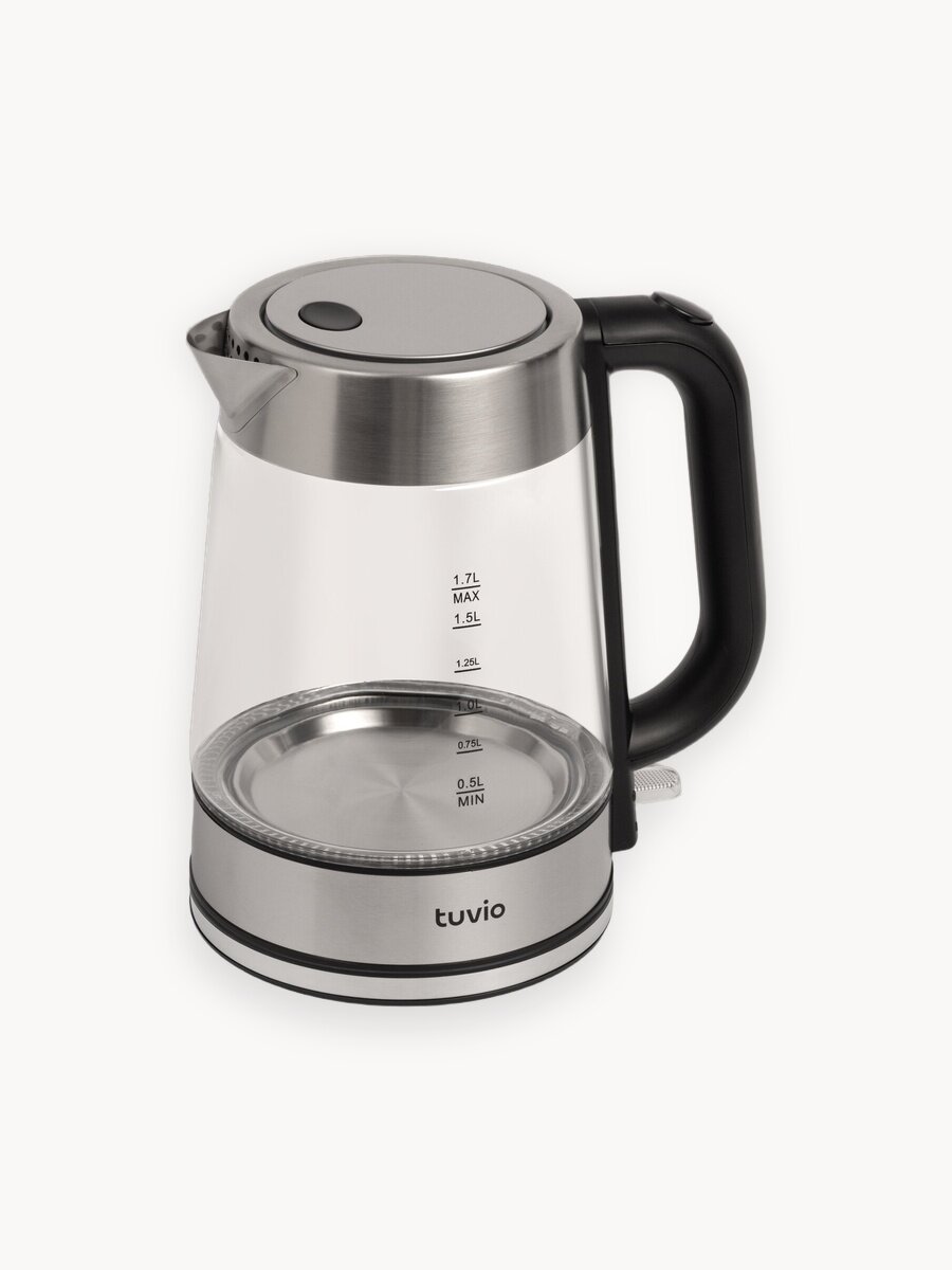 Электрический чайник Tuvio TKG0417, 2200Вт, 1.7л, с подсветкой, блокировка без воды