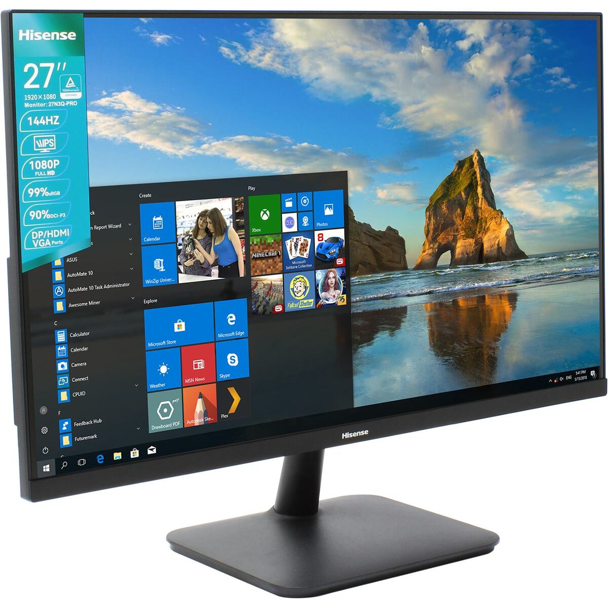 27" ЖК монитор Hisense 27N3Q-PRO (LCD, 1920x1080, D-Sub, HDMI, DP)