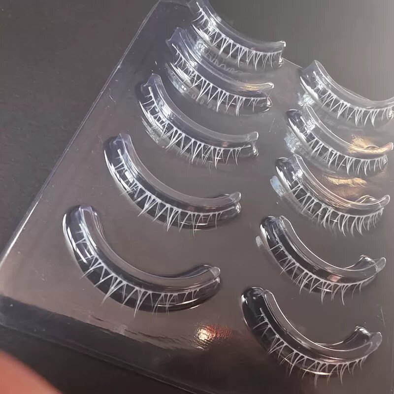 Белые нижние накладные ресницы для аниме косплея, прозрачные, 1 упаковка