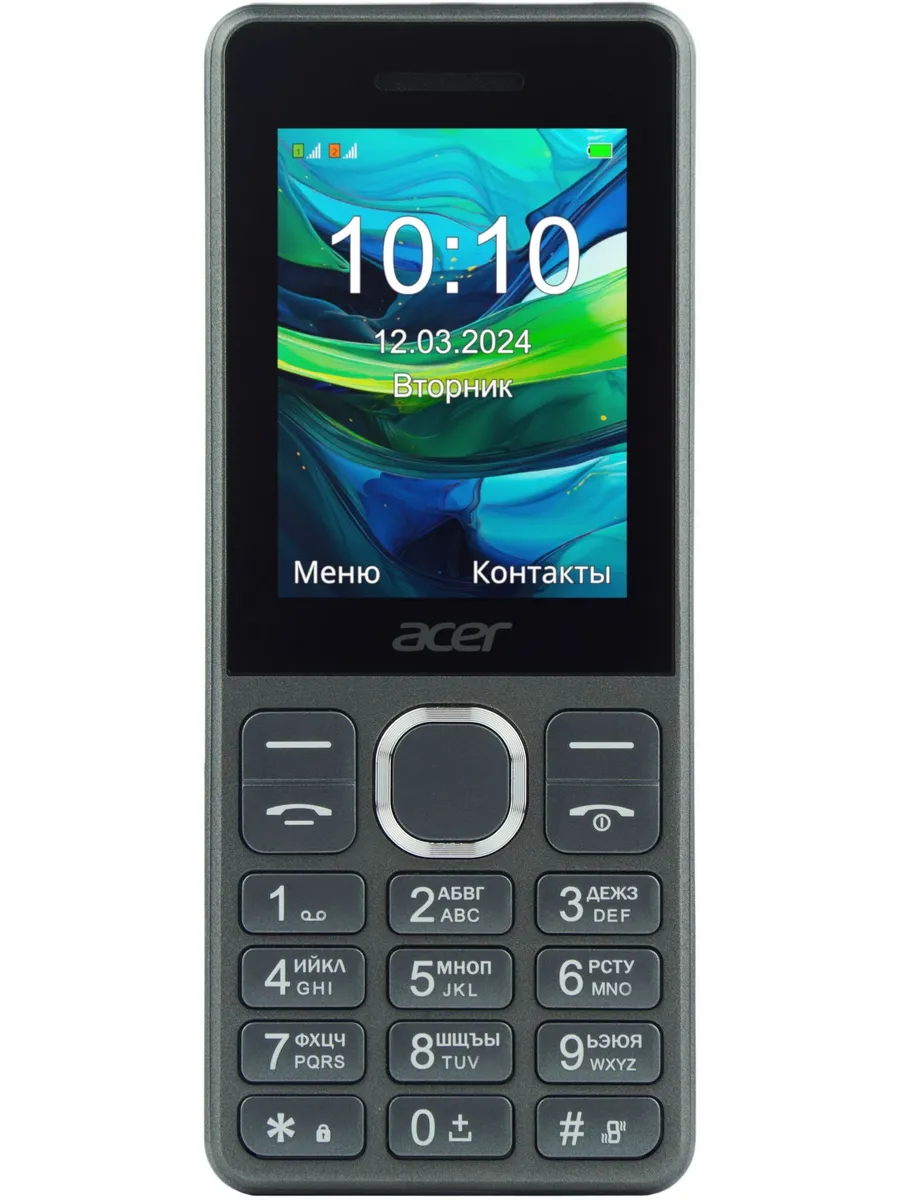 Мобильный телефон Acer Disco DS24 Темно-серый 2 sim 2.4″ TFT 2G 1300 mAh RU