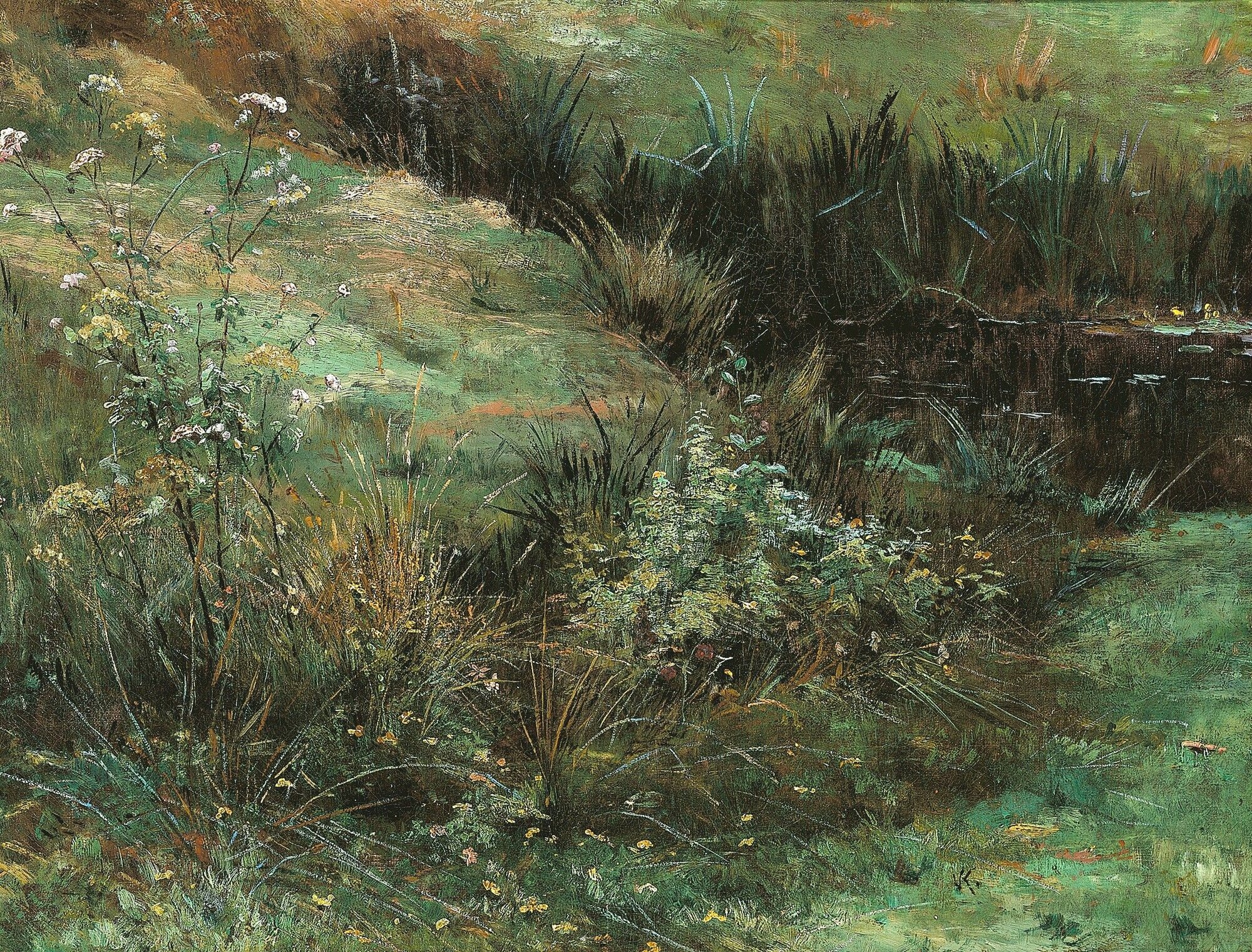 Картина Вильгельма Кина Дикие розы цветут у ручья 80х60 см