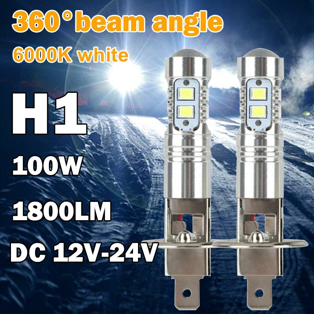Высококачественный светодиод H1 10smd 2835, энергосберегающий, с низким энергопотреблением, 6000К, белый противотуманный фонарь
