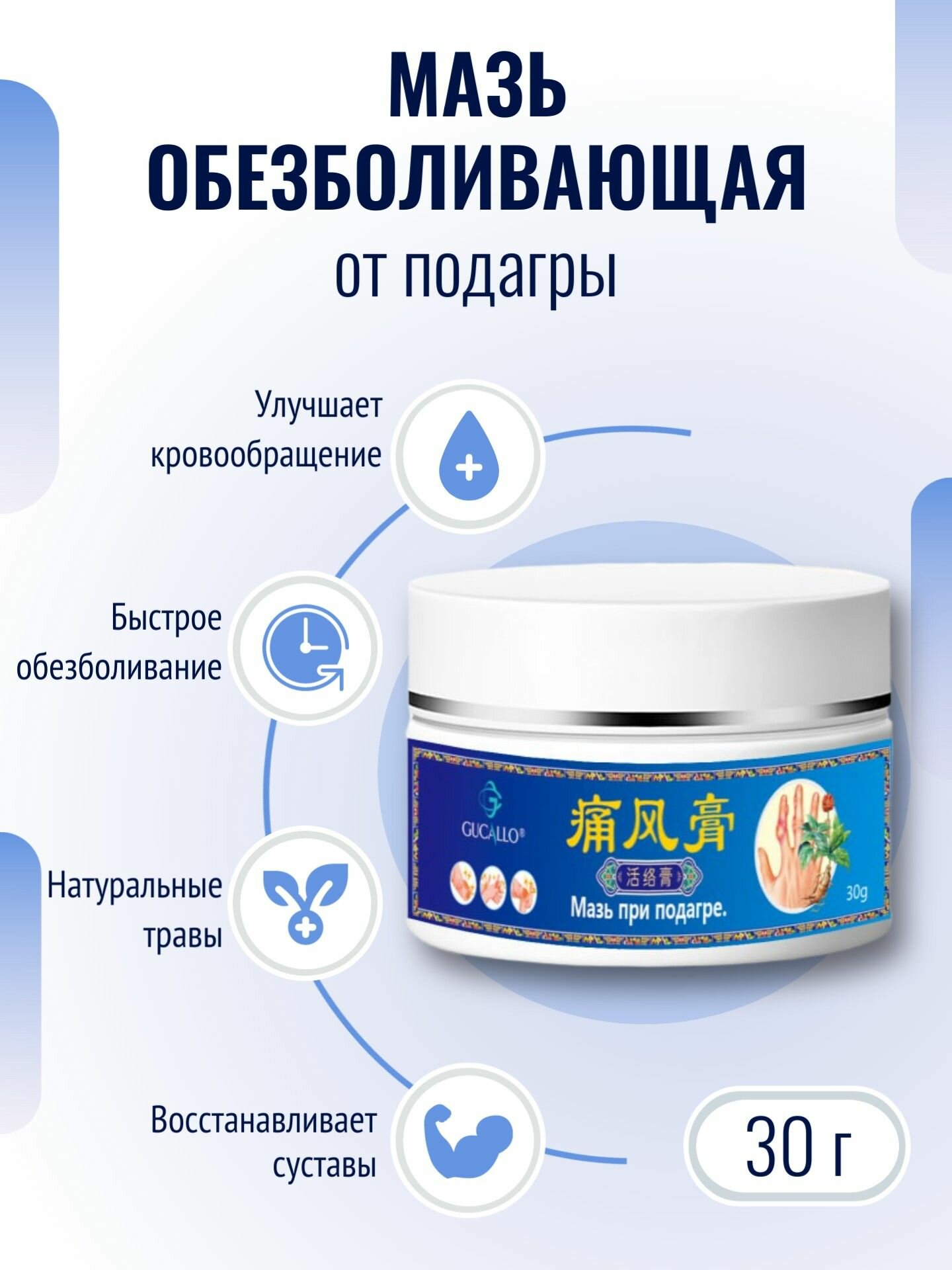 Gucallo Мазь обезболивающая от подагры 30г