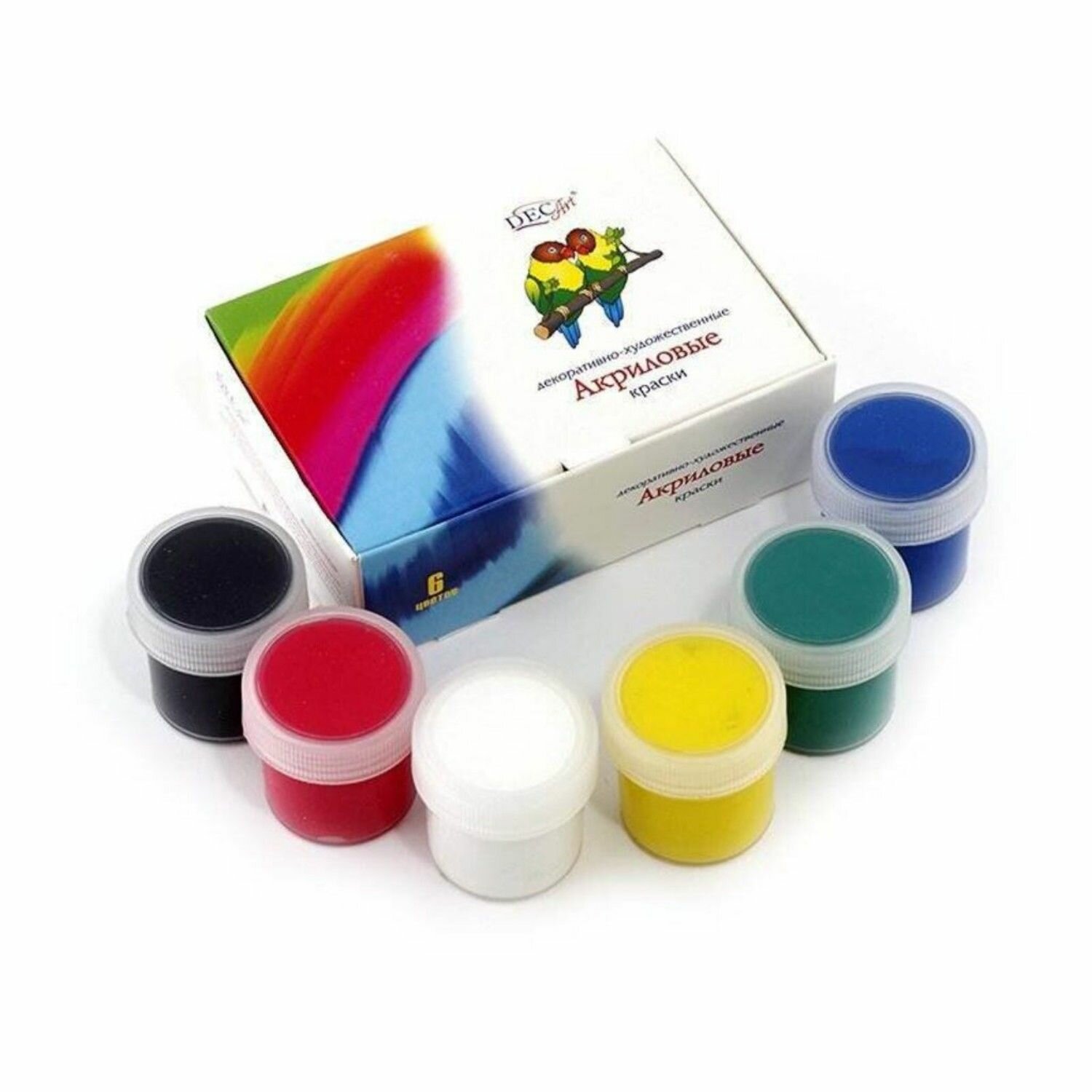 Набор акрил. красок 6 цв, 120мл "DecArt"
