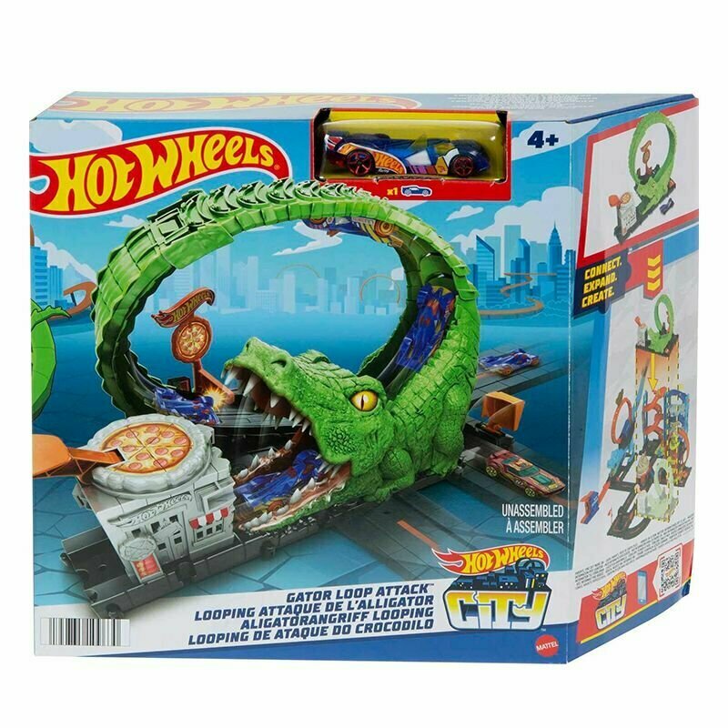 Mattel Toy Car Track Set Gator Loop Attack / Коллекционные машинки, Набор детских игрушек, Кольцевые трассы