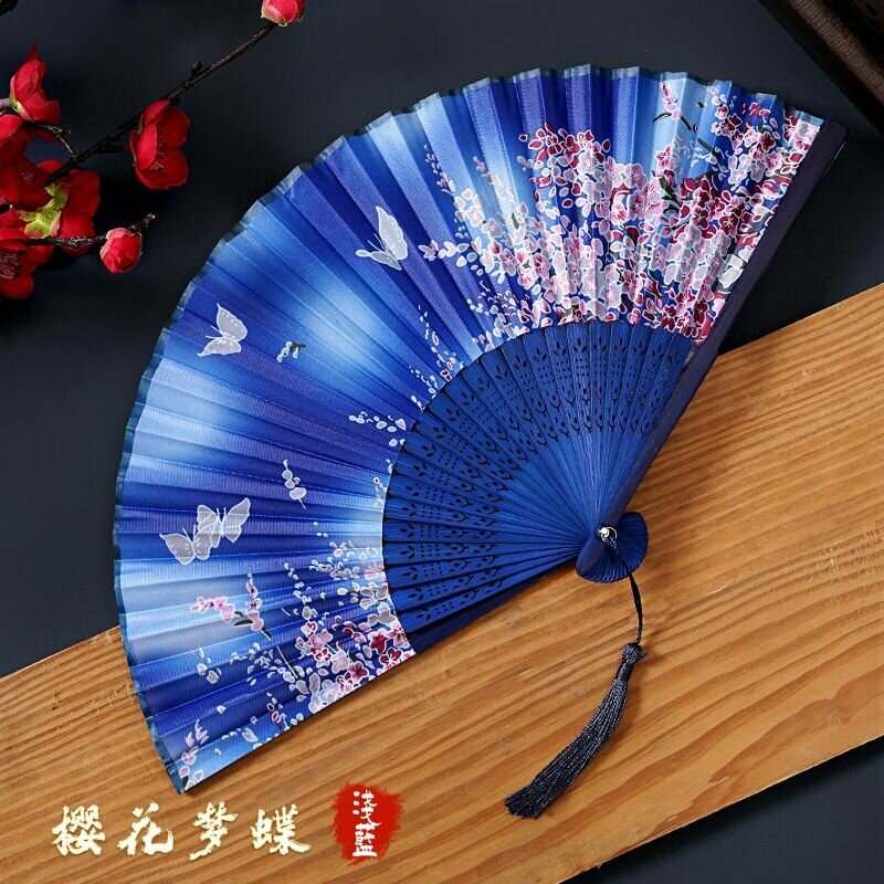 Традиционный китайский стиль веера, складной веер, ханьфу, женский чонсам, танцевальный, для детей и студентов, летний портативный маленький