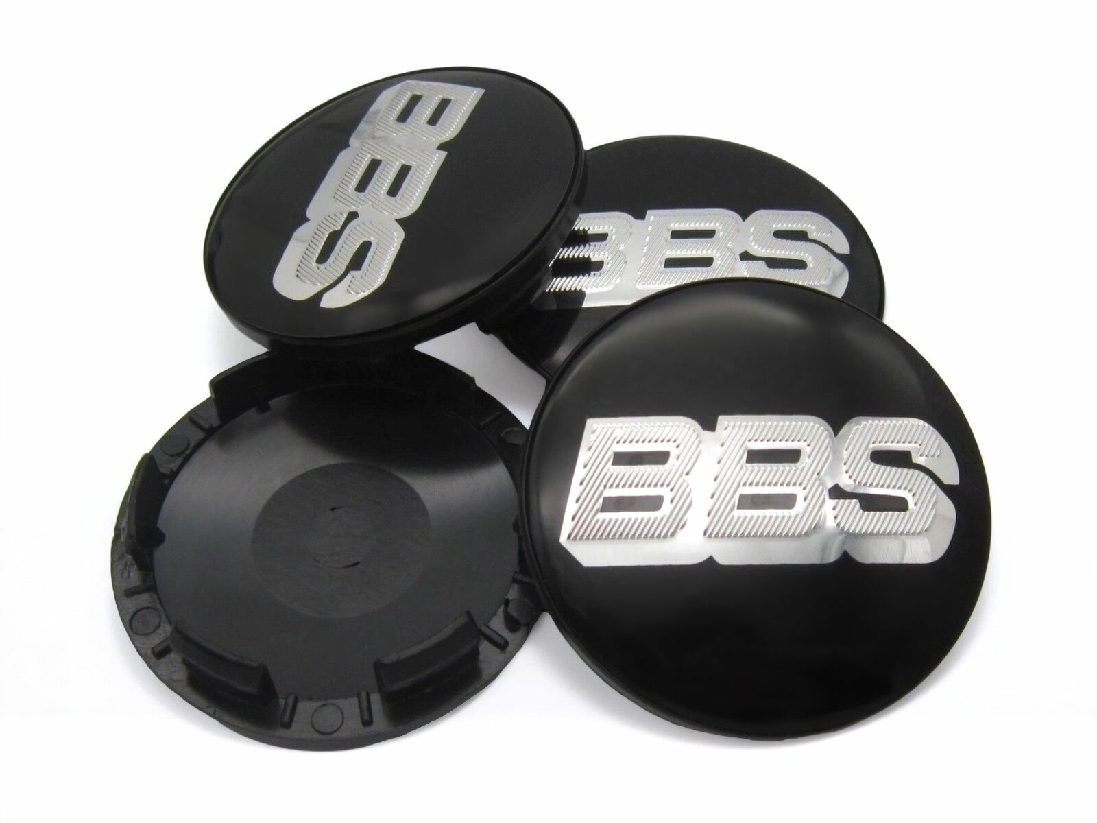 Колпачки заглушки на литые диски КиК BBS black 62/55/10, комплект 4 шт.