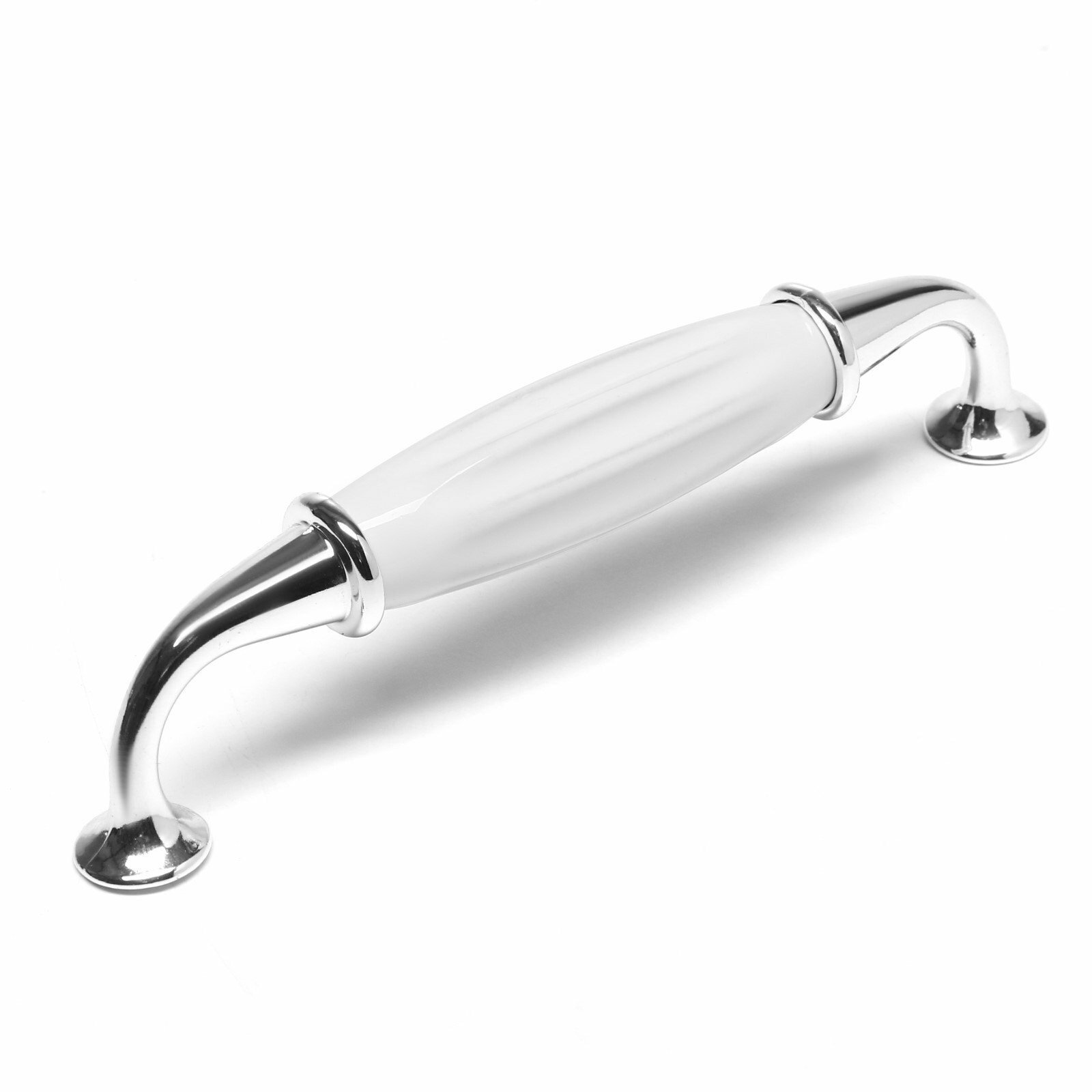 Ручка скоба STYLISH Ceramics 003, керамическая, цвет хром, вид: ручки-скобы