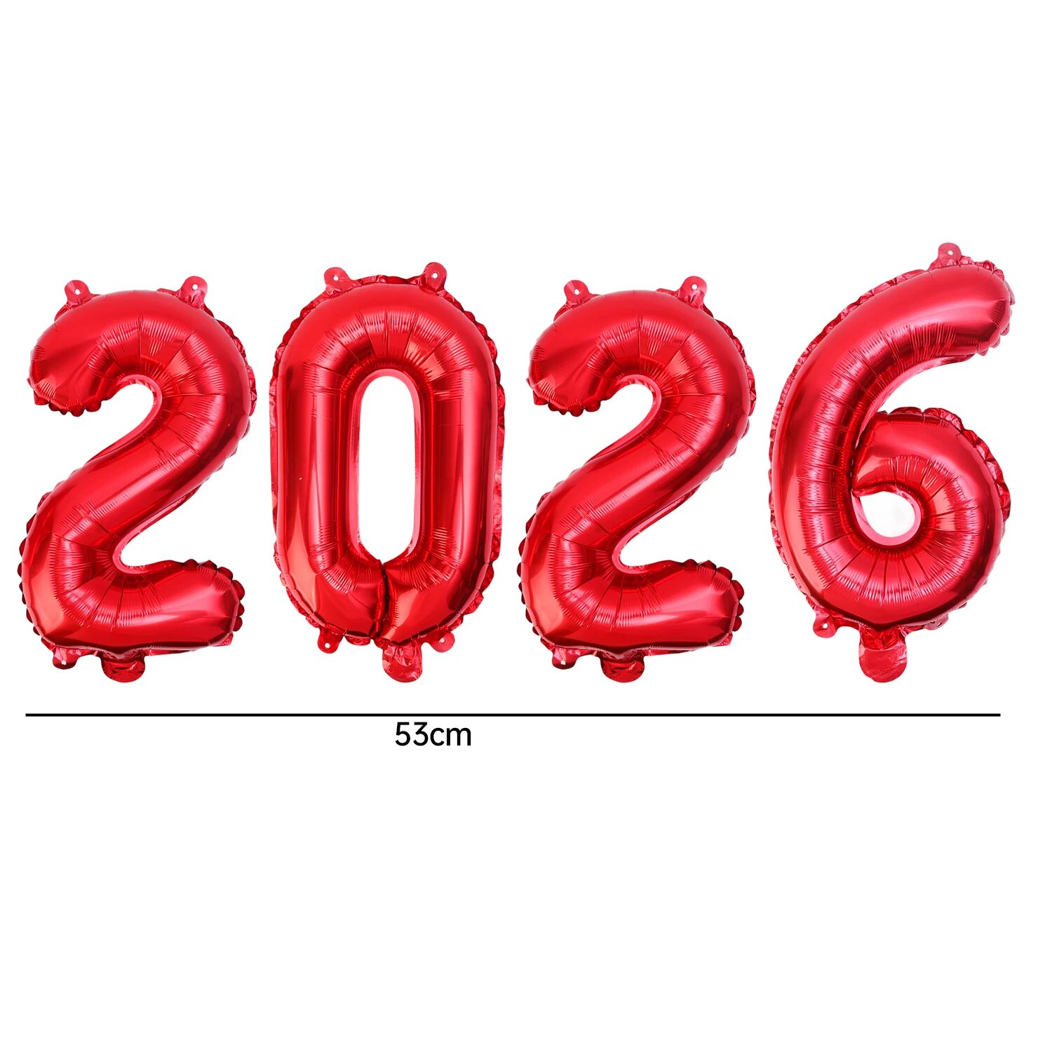 Воздушный шар номер 2026, розовый золото, серебристый Красный, Красный